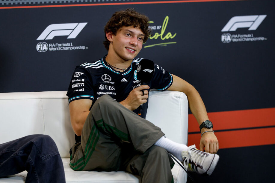 Kimi Antonelli at the 2025 Belgian GP Thursday Press Conference ...